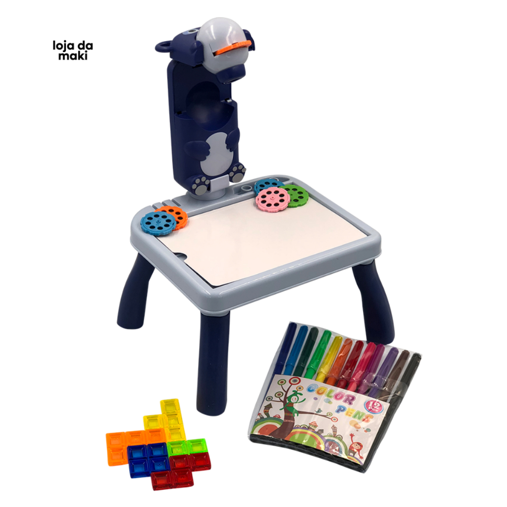 Mesa Mix 4 em 1 Projetor Infantil - Azul | Shopee Brasil