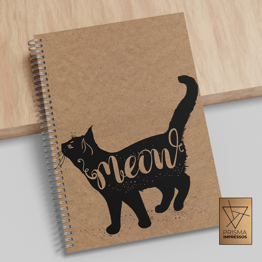 Caderno Universitário Escolar A4/A5/A6 Capa Kraft - 80, 100 ou 200 ...