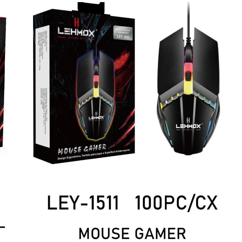 Mouse Gamer Led Rgb 3200 Dpi Com Fio Pc LEY-A7 Lehmox | Shopee Brasil