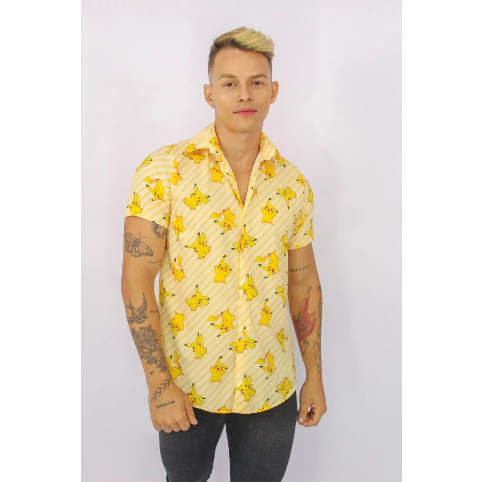 CAMISARIA PIKACHU NEW SLIM & PLUS UNISSEX | Shopee Brasil