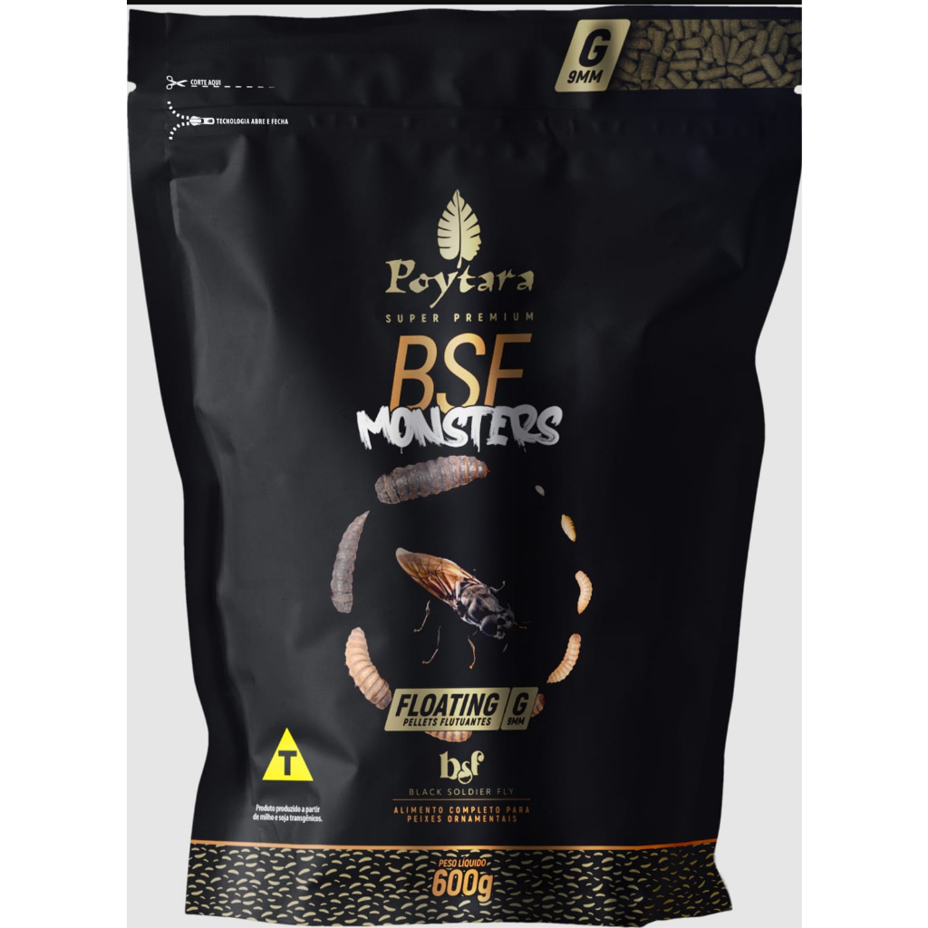 Ração para peixes Poytara Black Line BSF Floating G 600g 9mm | Shopee ...