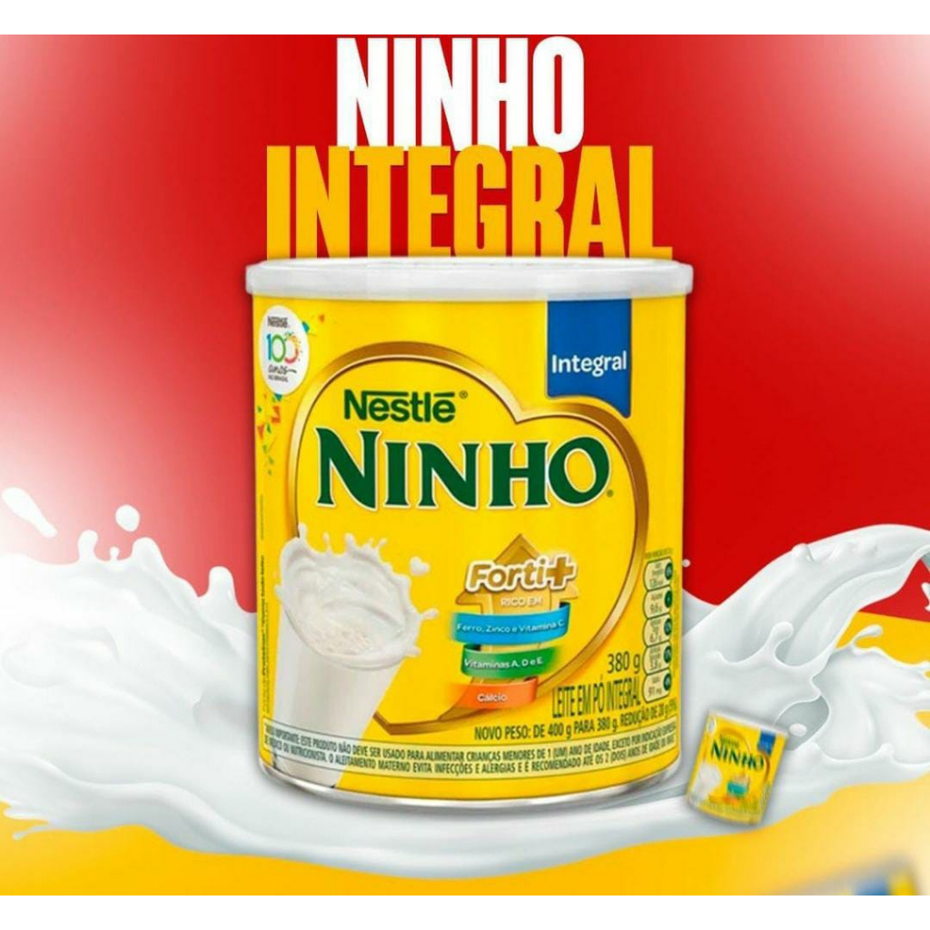Leite Em Pó Integral Nestlé NINHO FORTI+ Lata 380g | Shopee Brasil