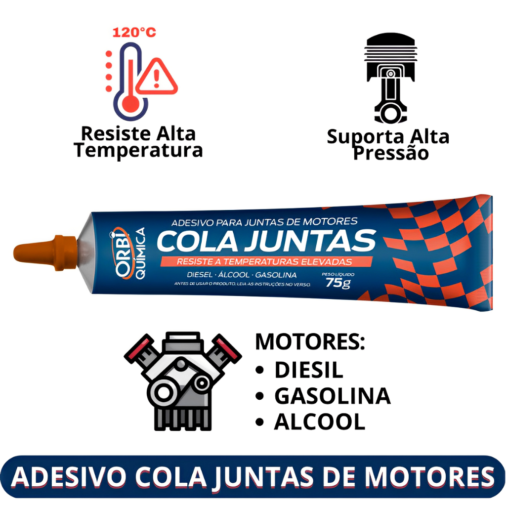 Adesivo Cola Junta De Motor Diesel, Gasolina e Álcool Orbi 75g | Shopee ...