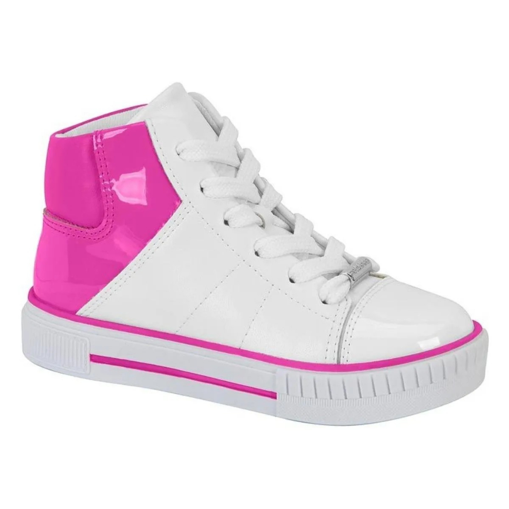 Tênis botinha Molekinha Branco/ Pink Neon Ref.: 2565.103 | Shopee Brasil