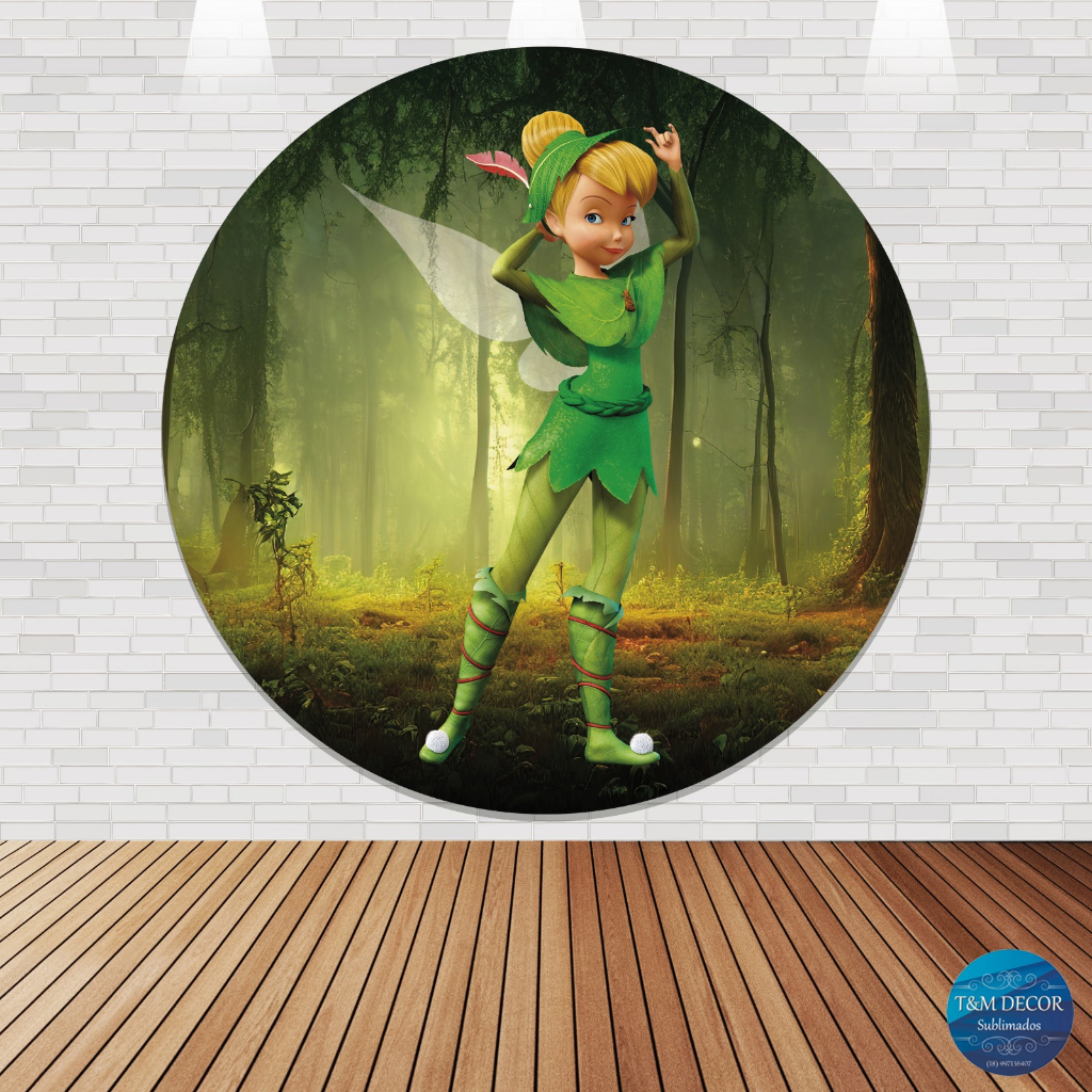 Painel de festa em tecido sublimado 1,5m Floral Tinker Bell | Shopee Brasil