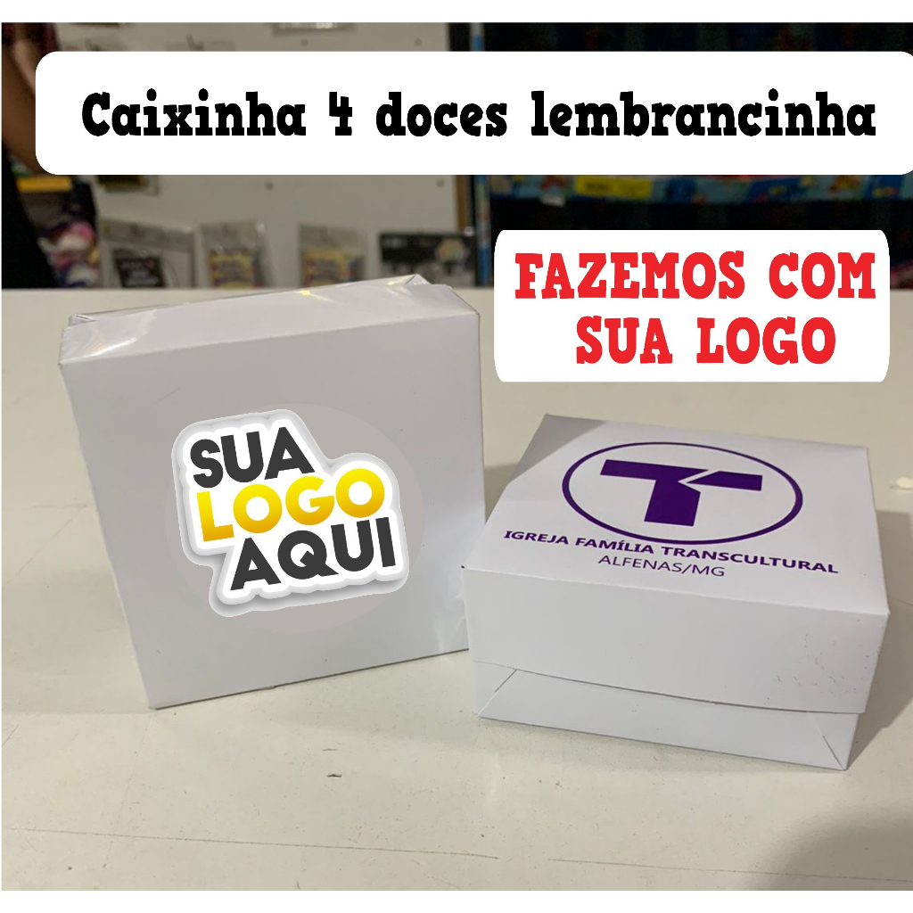 10 Un Caixa Para 4 Doces Brigadeiro Trufa Docinhos Lembrancinha Caixa