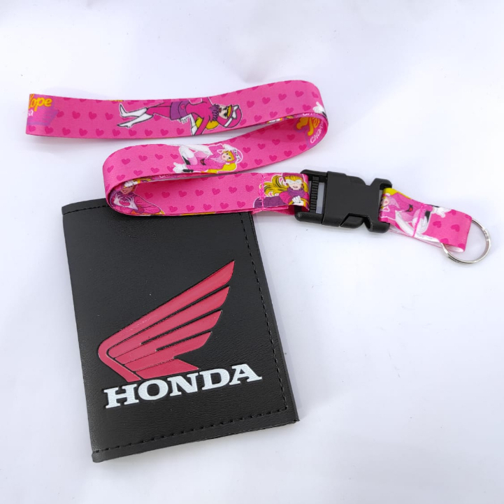 Honda Rosa de Menina Kit Porta Documentos + Cordão Rosa Chaveiro ...