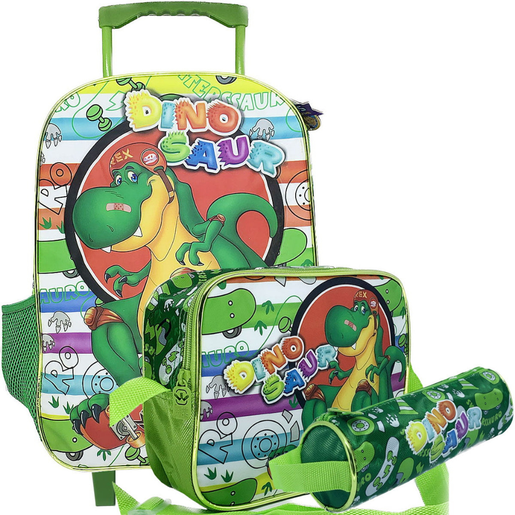 Kit Mochila infantil Estojo e Lancheira do Dinossauro - WINTH KIDS ...