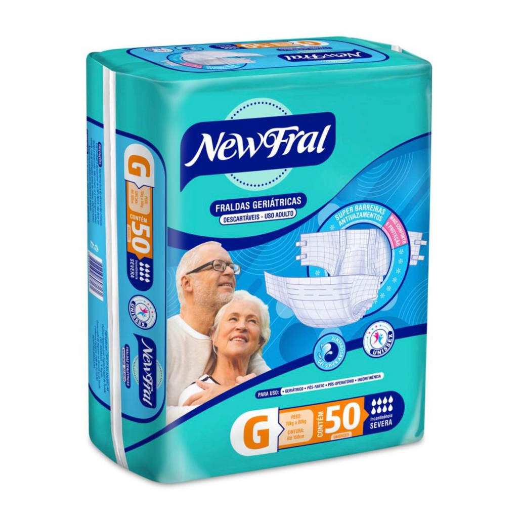 Pacotão Fralda geriátrica Adulto Noturna Newfral - escolha o tamanho ...