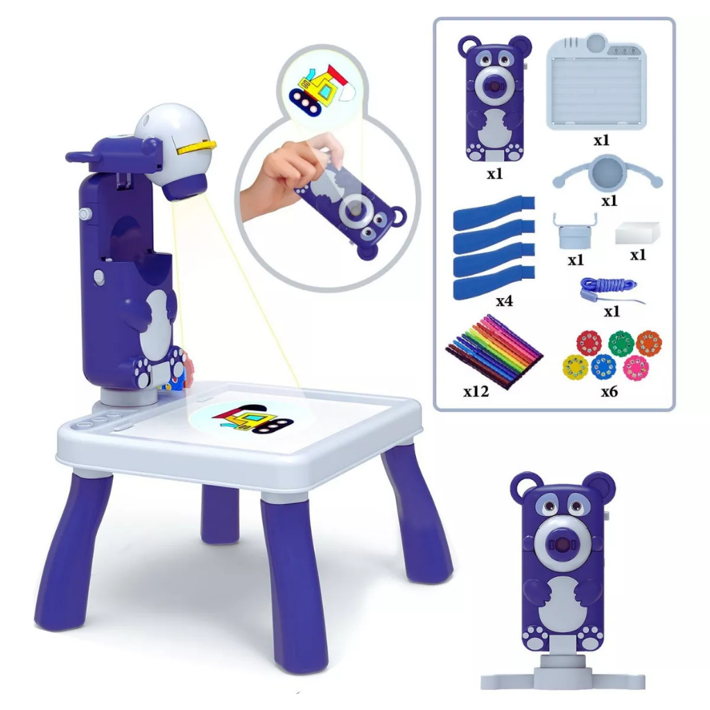 Projetor Infantil Mesa 4 Em 1 Mesinha Lousa Mágica | Shopee Brasil
