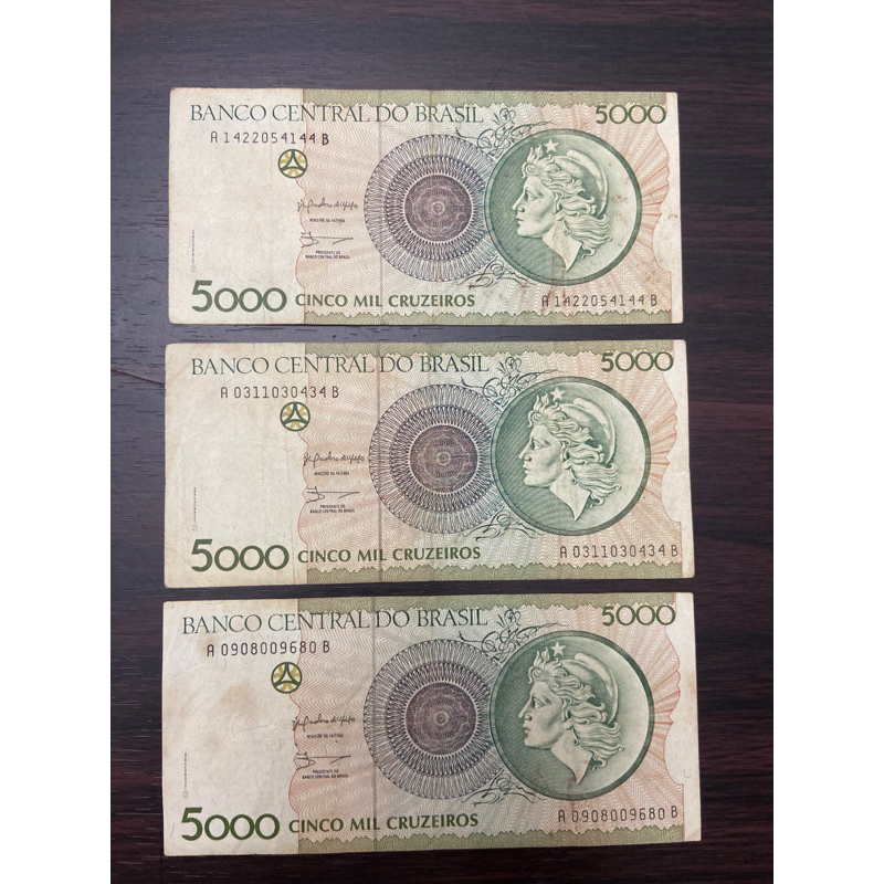 Cédula 5000 Cruzeiros Efígie mbc CB42 | Shopee Brasil