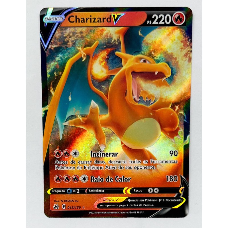 Carta 018/159 Pokémon TCG Original Copag Card Charizard V Foil ...