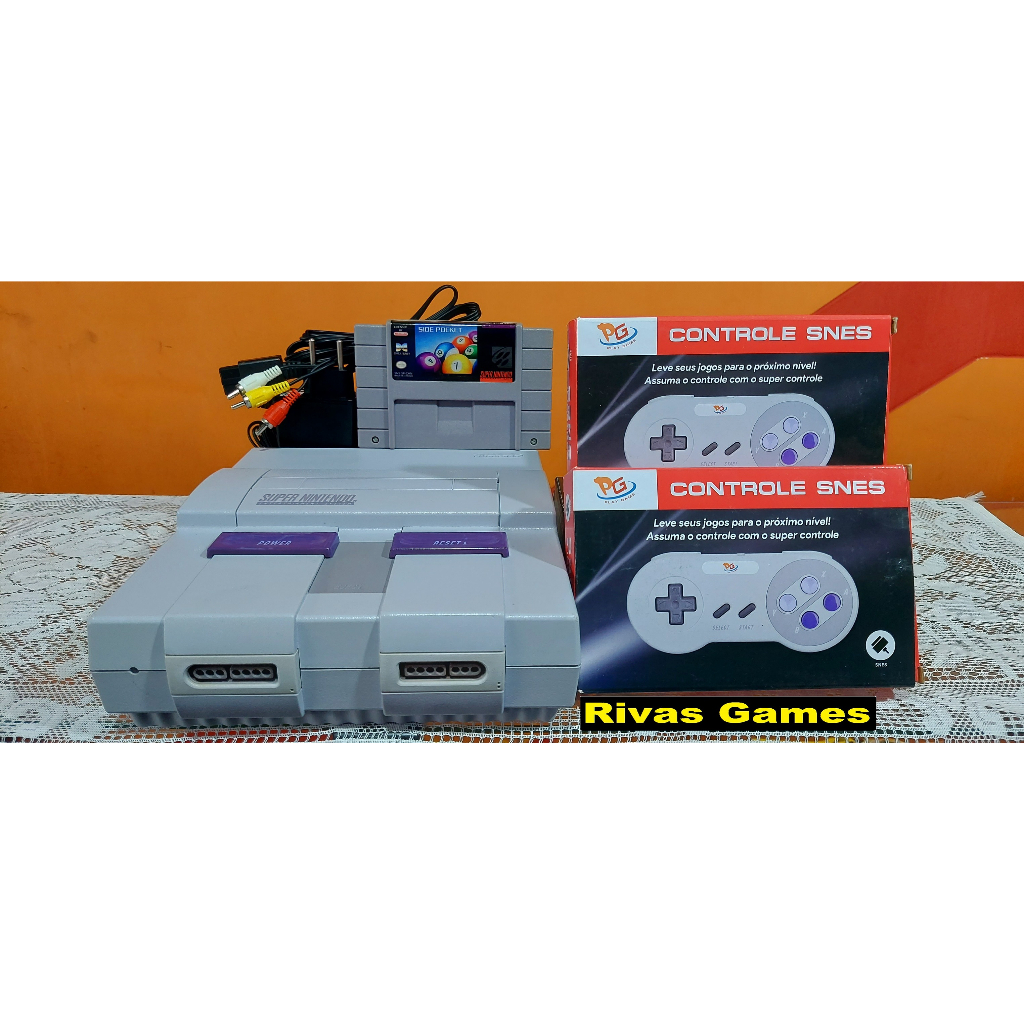 Super Nintendo Fat Console Aparelho Completo Top Leia O Anuncio E Veja ...