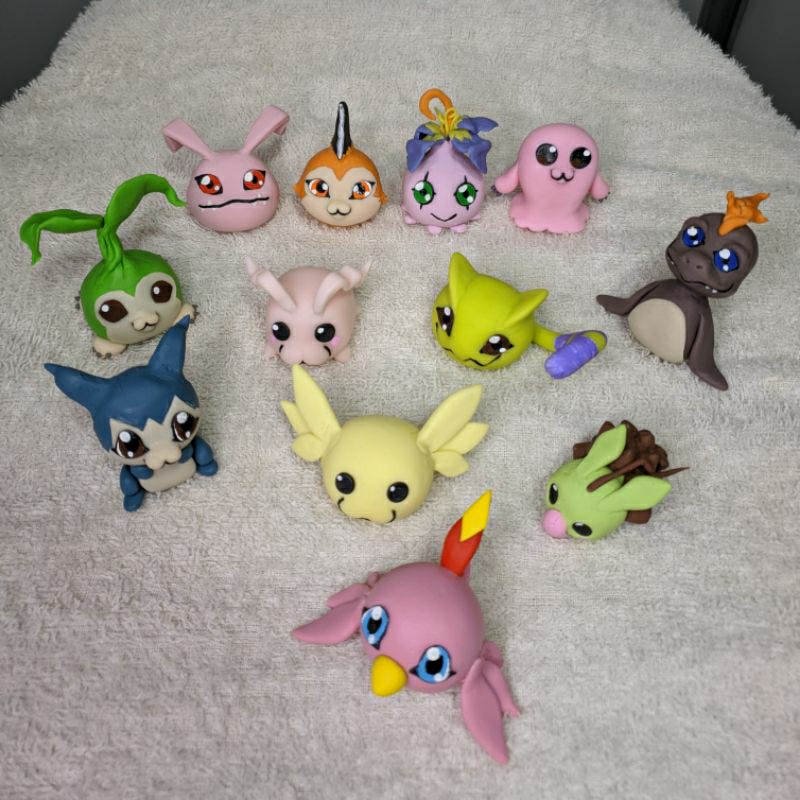 bonecos de Digimon baby todos koromon, tsunomon, pyocomon, motimon ...
