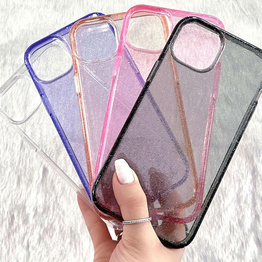 Case Capa Capinha Acrílica de Luxo com Brilho Transparente Fumê para iPhone /7p/Xr/11/12/12 Pro ...
