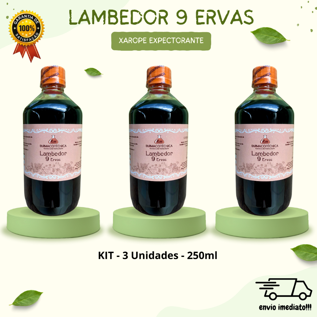 Kit 3 Lambedor Xarope Expectorante Natural Para Gripe Resfriado Tosse ...