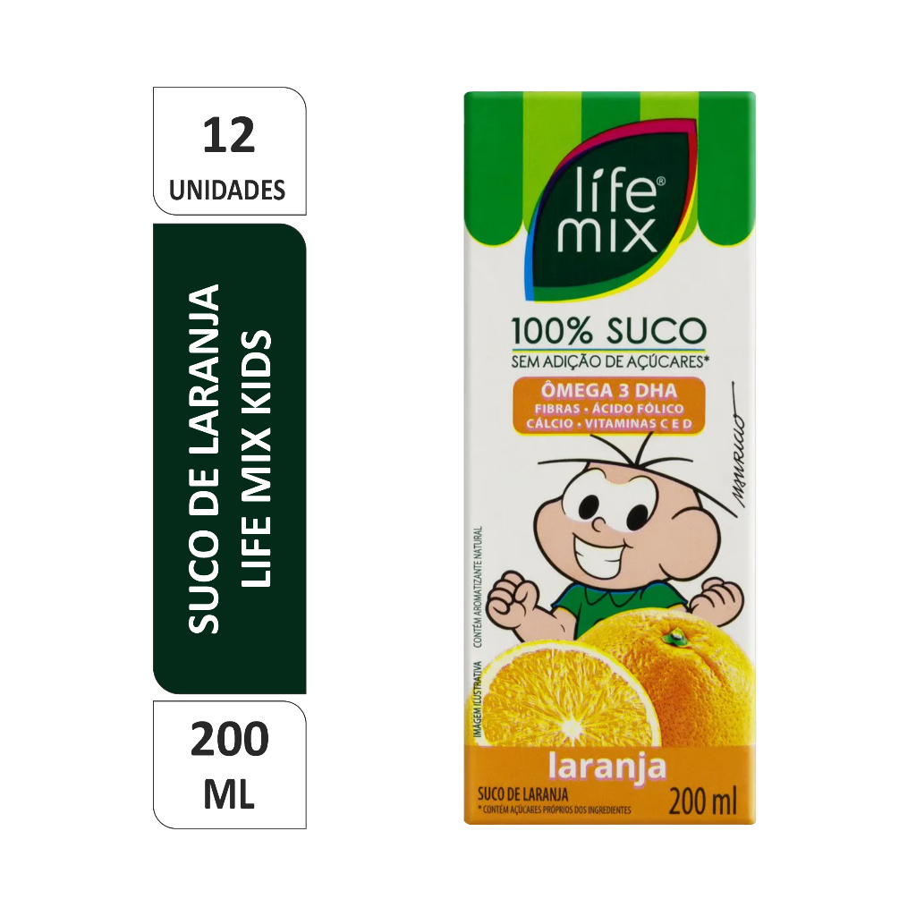SUCO DE LARANJA FÓRMULA FUNCIONAL - LIFE MIX KIDS 200ML C/12 UNIDADES ...