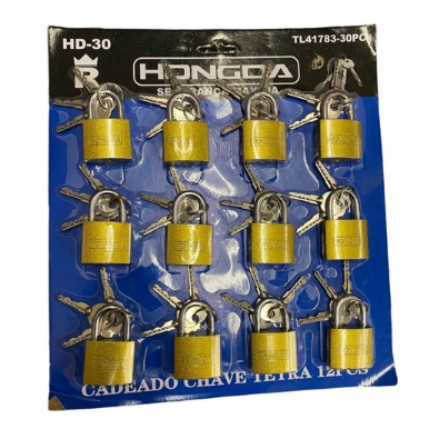 Cartela de Cadeados Chave Tetra 30mm c/ 12 Unidades | Shopee Brasil