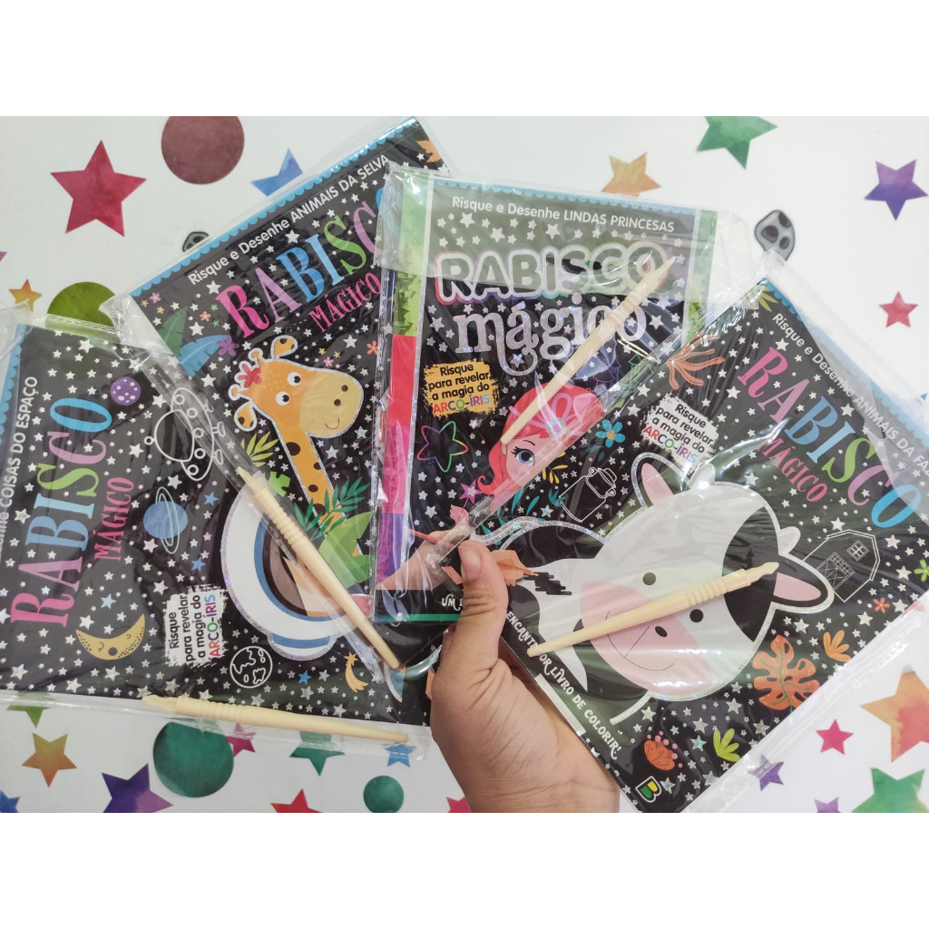 Coleção Rabisco Mágico livro de raspar 6 títulos a escolher-T | Shopee ...