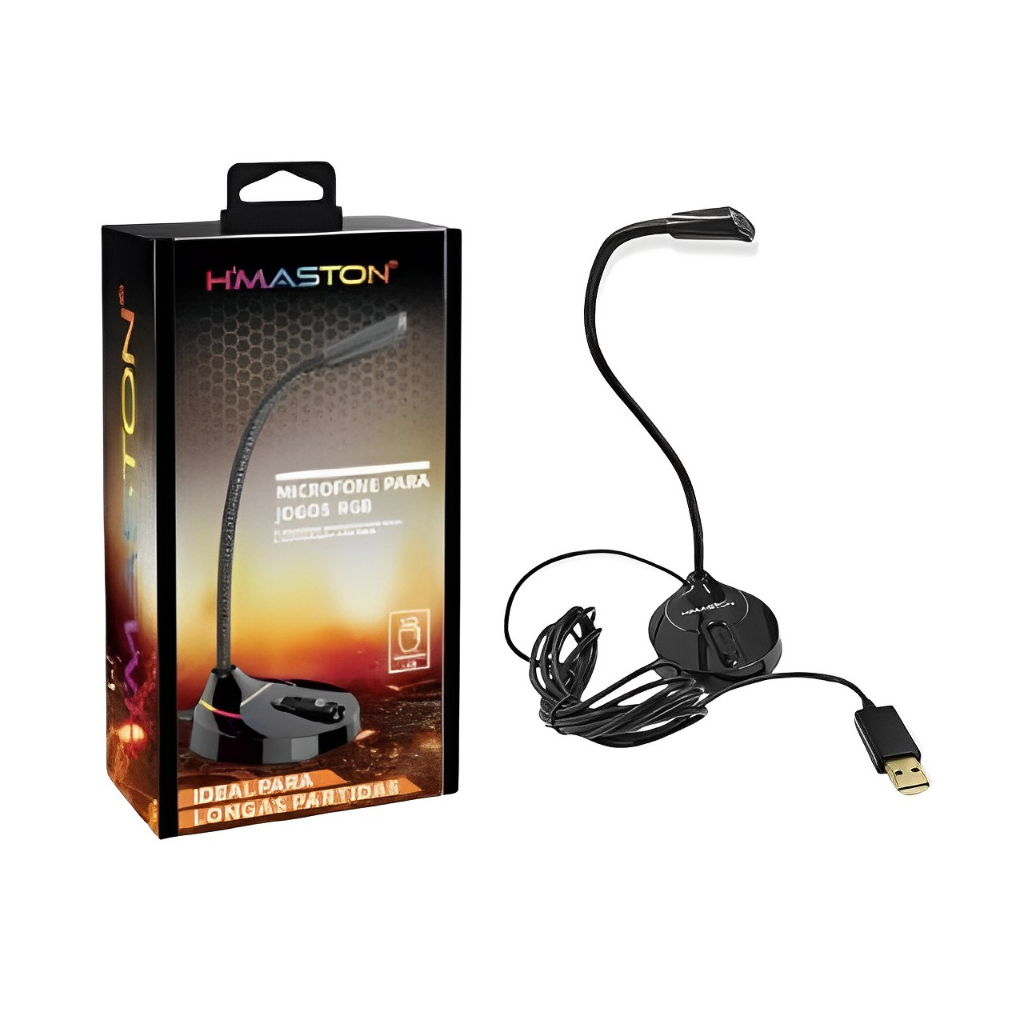 Microfone De Mesa Gamer Led Rgb Usb Profissional Original MK-01 | Shopee Brasil