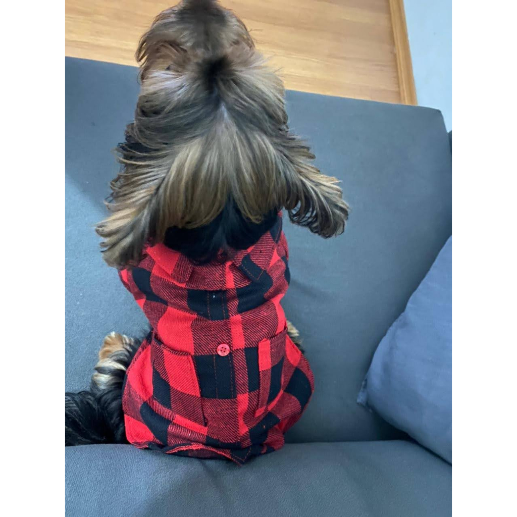 Camisa Flanelada Pet Xadrez ou Quadriculada _ Blusa de frio cachorro ...