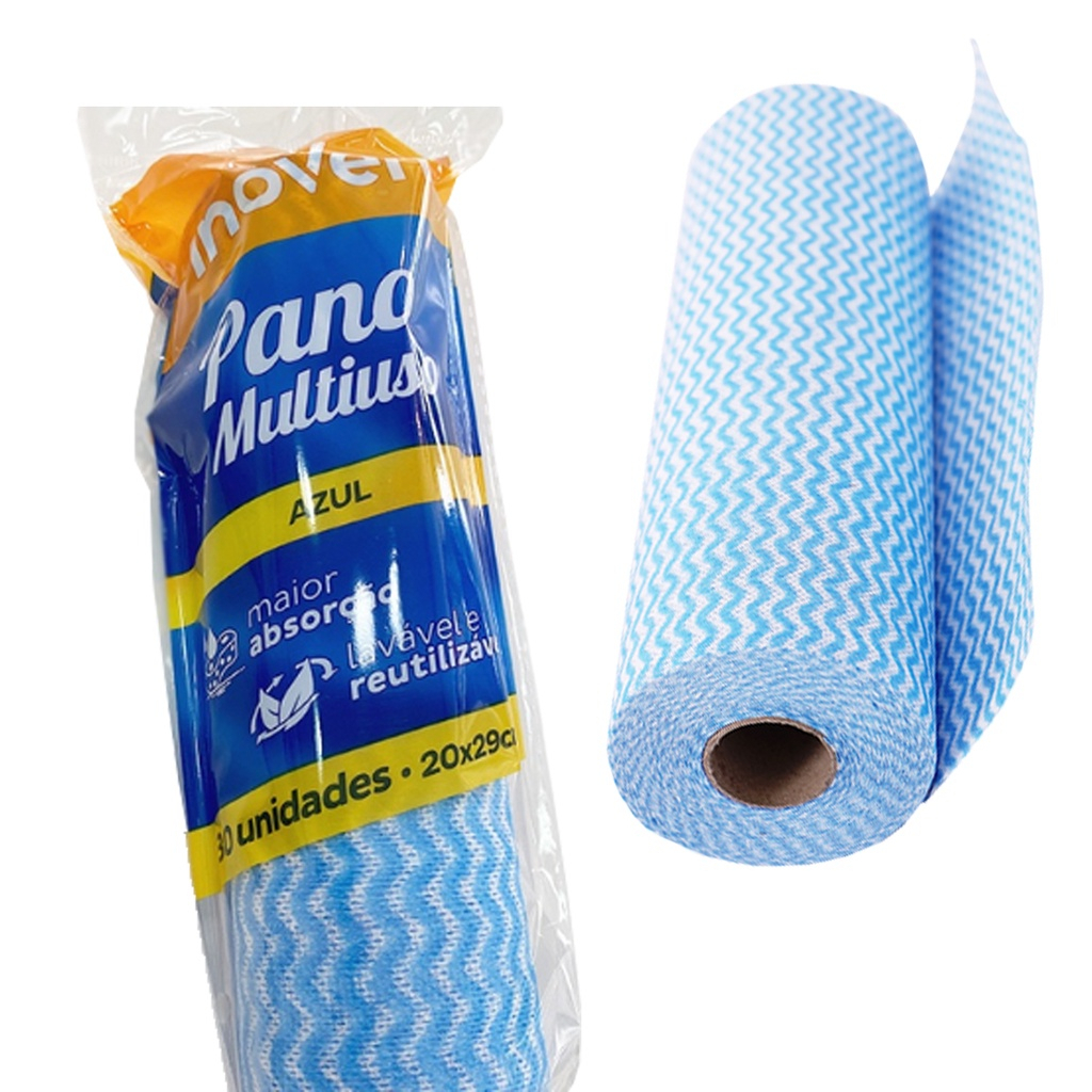 Pano Multiuso Rolo c/ 30 unidades Tipo Perflex Limpeza Casa Vabene ...