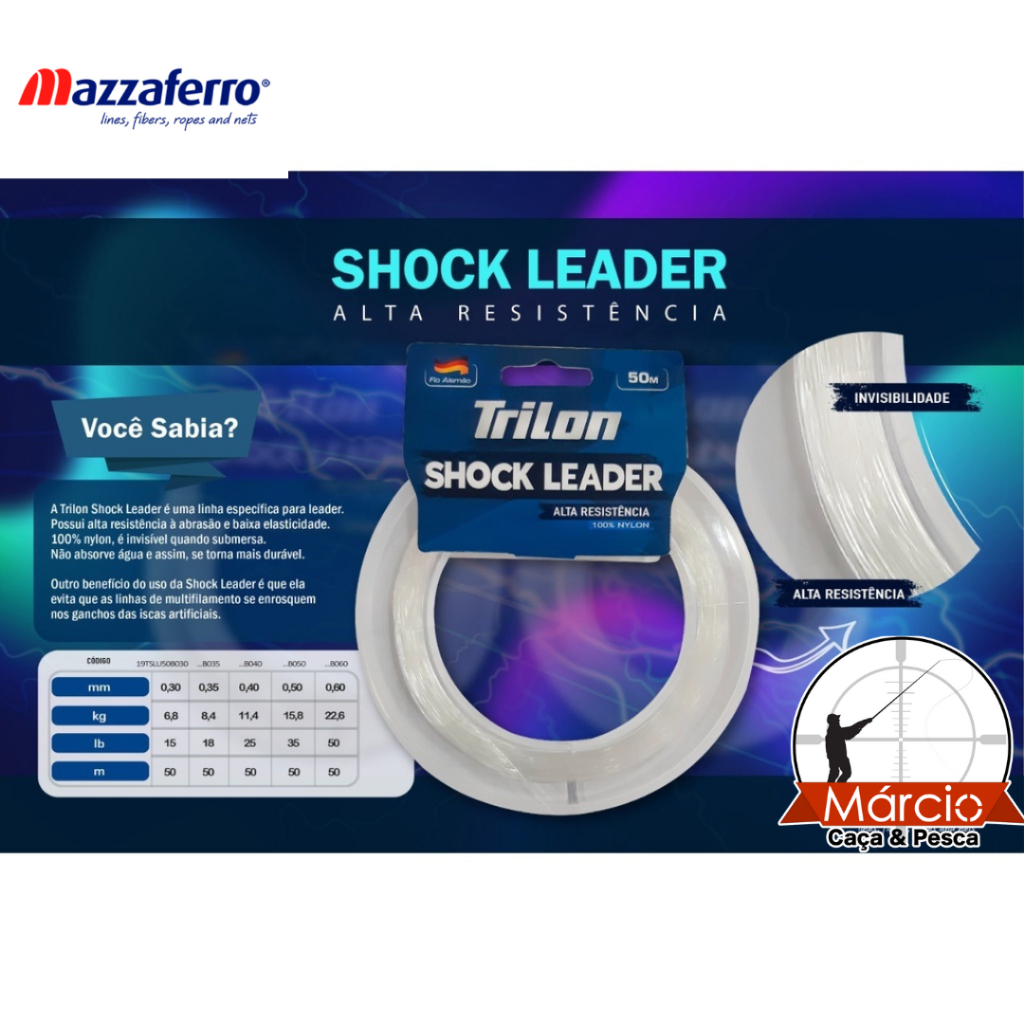 Linha para Pesca Trilon Shock Lider 50 Mts Mazaferro | Shopee Brasil