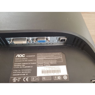 Monitor LCD AOC 2236Vwa 50/60Hz 21" com defeito | Shopee Brasil