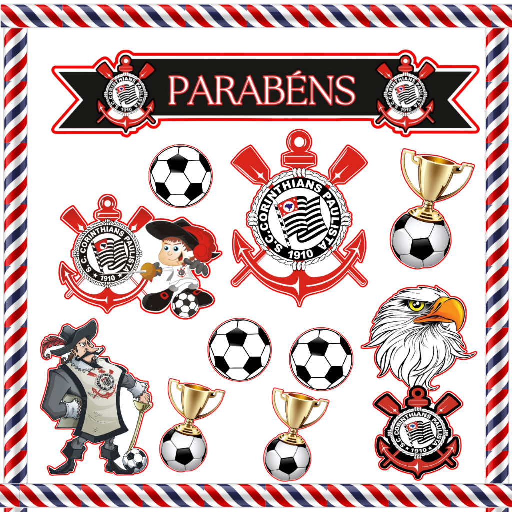 Topo de Bolo Corinthians / Topper Corinthians - Pronto para uso ...
