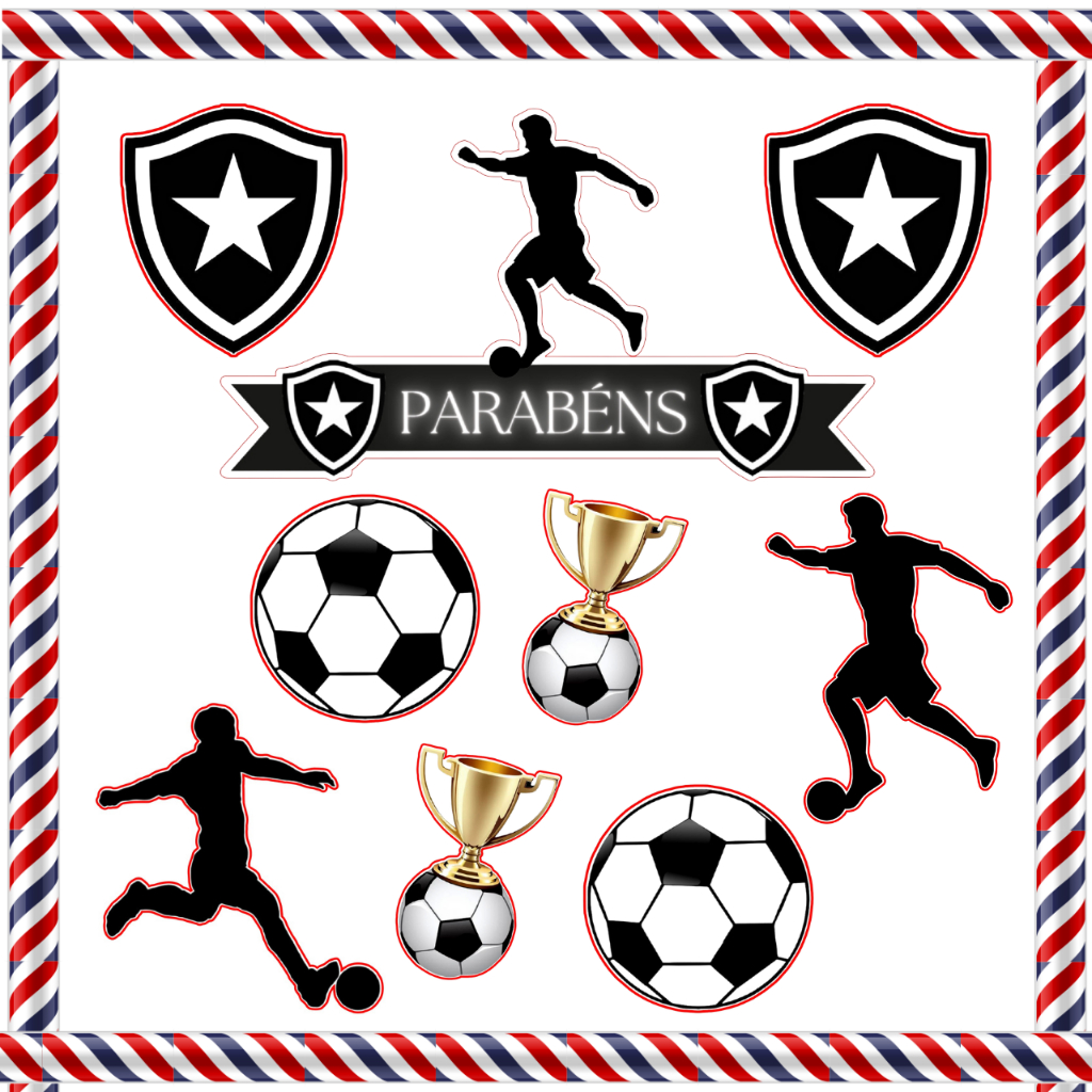 Topo de Bolo Botafogo / Topper Botafogo - Pronto para uso - Premium ...