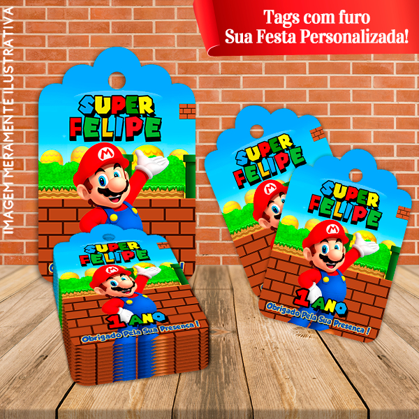 Tags Personalizadas Mario Bros | Shopee Brasil