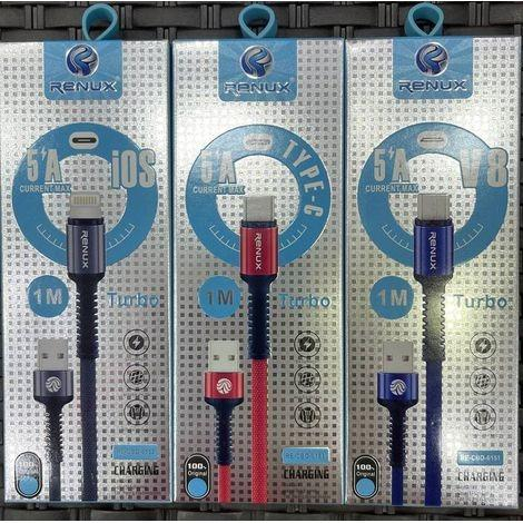 Cabo Renux 5A 1M Current Max (IPHONE) | Shopee Brasil