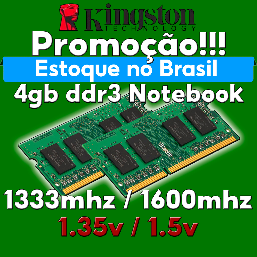 Memoria Ram ddr3 4gb 8gb Kingston 1333mhz 1600mhz Notebook Intel Amd - Corre Que Ta Baratinho