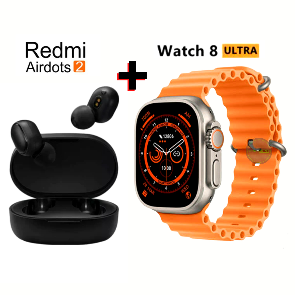 Air Dots 2 + Smartwatch Série 8 Ultra Relógio Inteligente KD99 Ultra T800 Ultra C800 Ultra ...