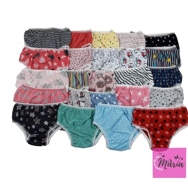 Kit 12 Calcinha infantil Revenda | Shopee Brasil