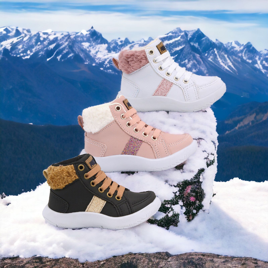 Kit 3 Botinha Infantil Feminina Pluma Pelinho | Shopee Brasil