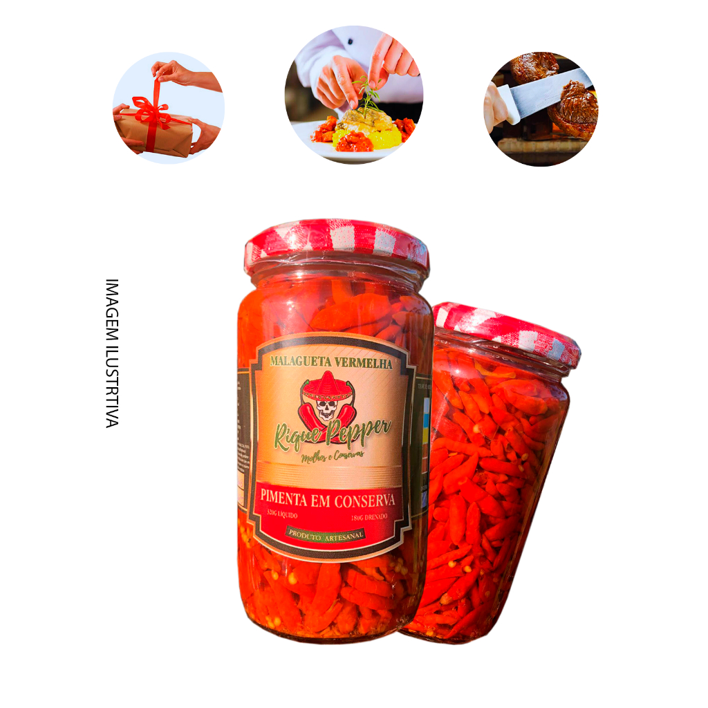 Pimenta Malagueta Vermelha Picante em Conserva Caseira Artesanal No ...