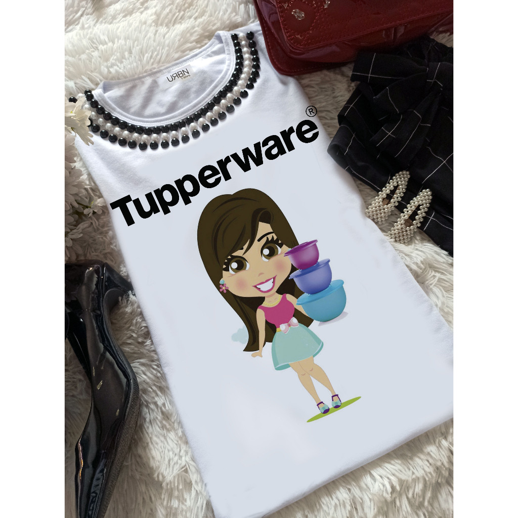 Camiseta Blusa T-shirt Tupperware Revendedora Aplicação Pedras ...