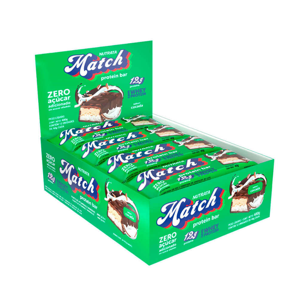 Match Protein Bar Display C/ 12 Barras De 40g - Nutrata | Shopee Brasil