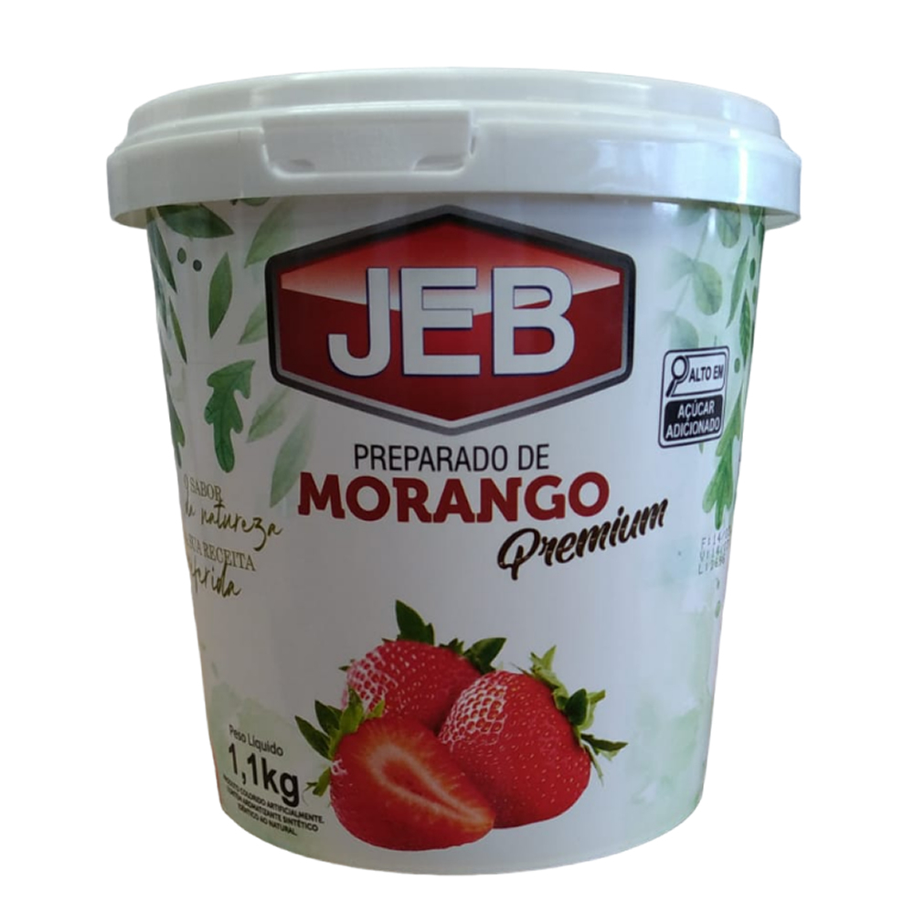 Polpa preparado de Morango 1,1kg Jeb | Shopee Brasil