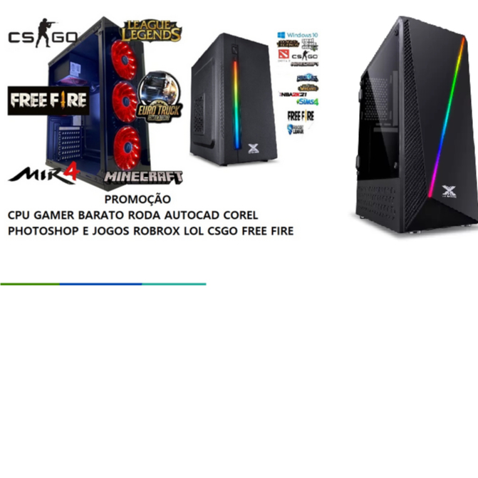 computador cpu gamer pra estudos escritorios jogos 4gb ssd128g ...