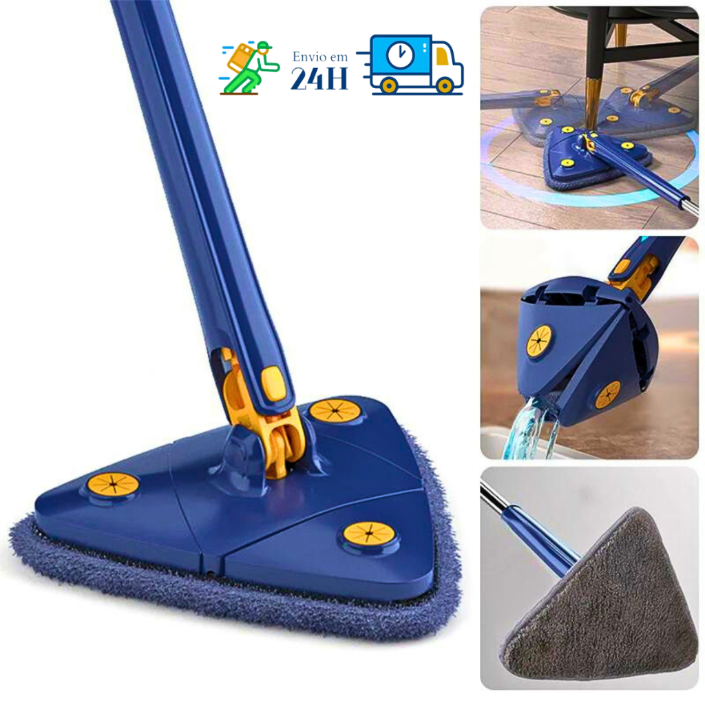 Rodo Triângulo Mop Giratório 360° Para Piso Lava E Seca Pano | Shopee ...
