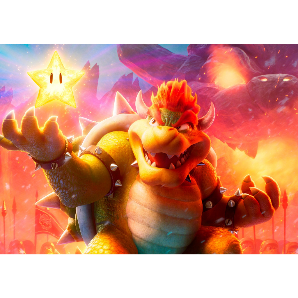 Kit 2 Placas Decorativa Mario Filme Bowser Star Mdf A4 2.5mm | Shopee ...