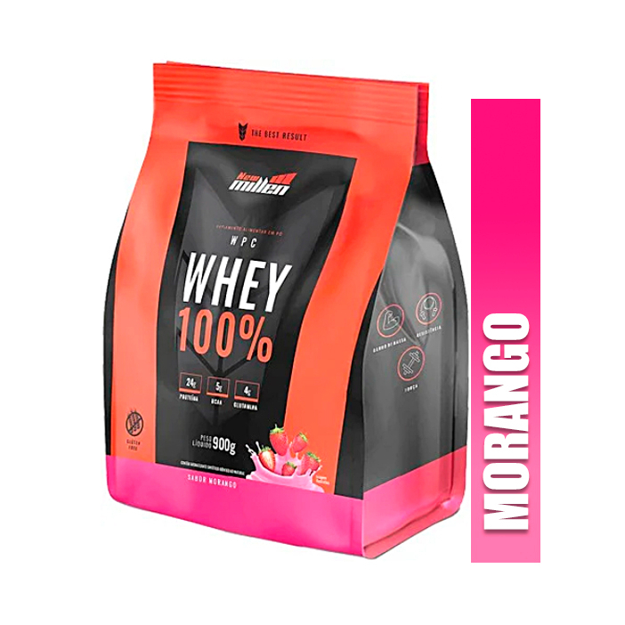 WHEY 100% - 900G - MORANGO - VAL. 03/24 | Shopee Brasil