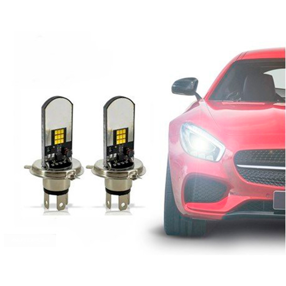 Lâmpada LED H4 Bivolt 12/24V 20W Branco 6500K Par | Shopee Brasil