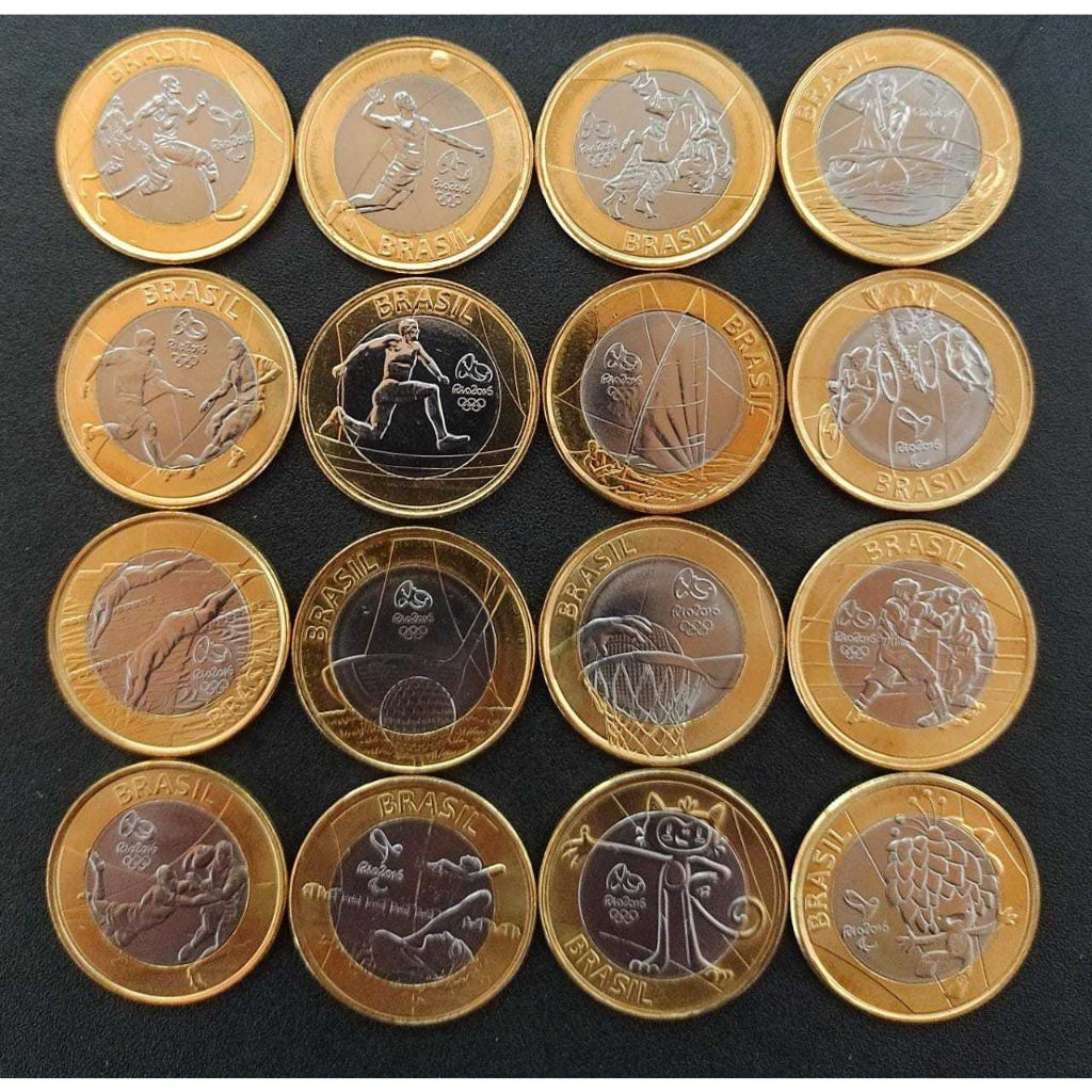 Coleção Completa Moedas das Olimpíadas Com Bandeira MBC - Escorrega o Preço
