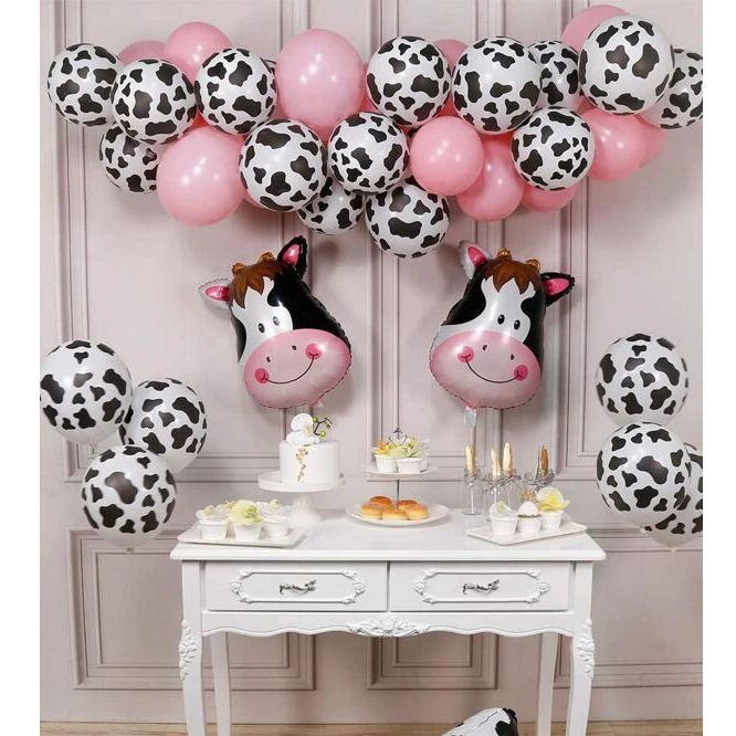 Kit 75 Bexiga Balão Vaca Vaquinha 9 Polegadas e Rosa Candy 9 Polegadas ...