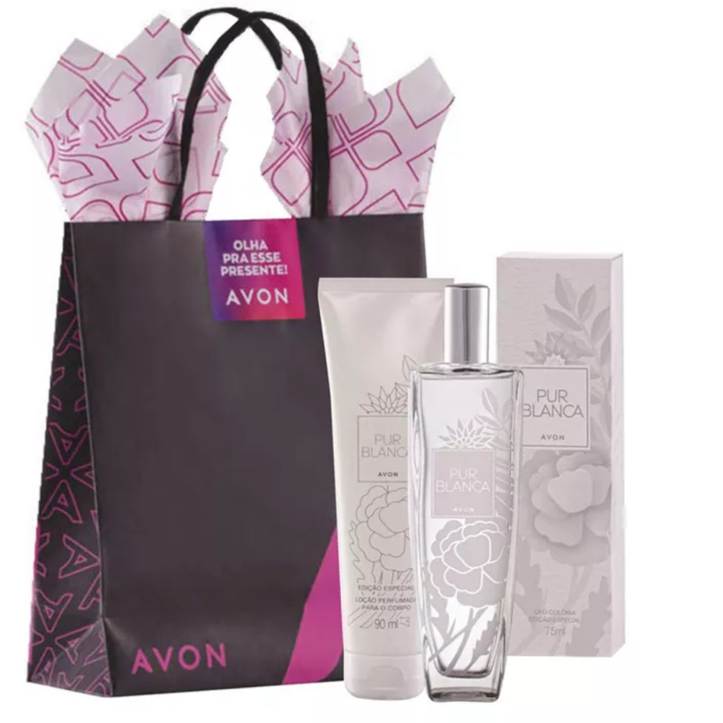 Presente Dia Das Mães Perfume Avon Kit Pur Blanca Original Deo Colonia ...