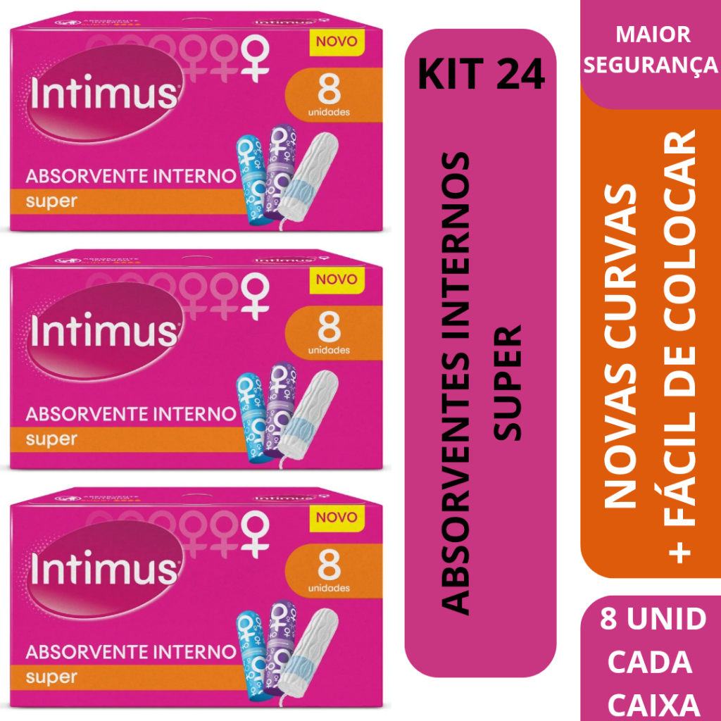 KIT 24 absorventes Interno Intimus SUPER - Absorvente interno Intimus ...
