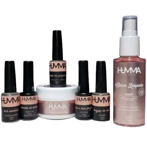 Gel Pink Humma + kit Completo de Finalizador e Preparador | Shopee Brasil